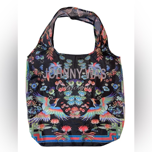 Johnny Was | Bags | Johnny Was Nylon Reusable Birds Floral Print Tote ...